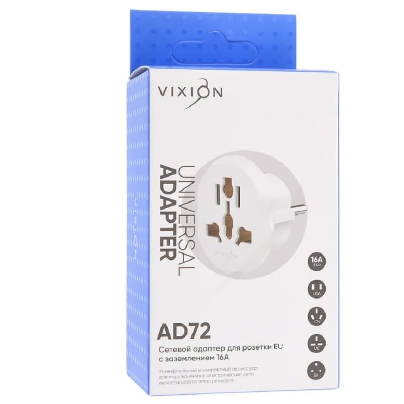 Сетевой переходник для евророзетки EU, с заземлением, 16А. Vixion AD72,