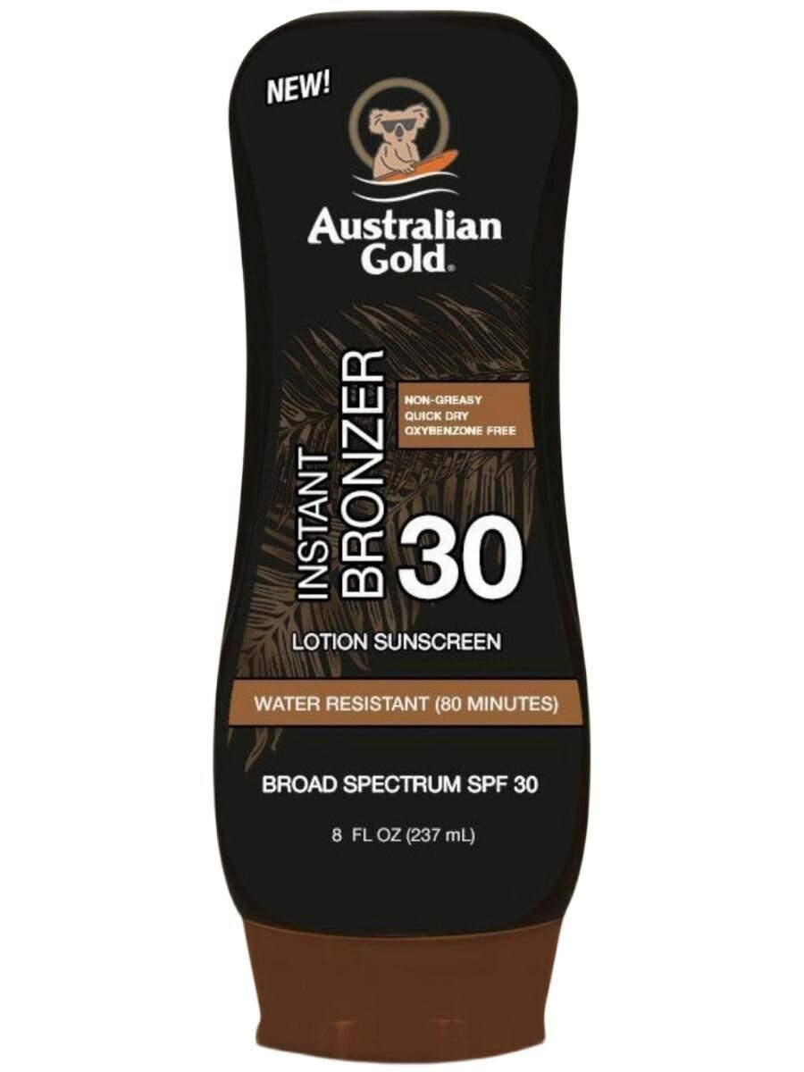 Australian Gold Lotion Sunscreen with Instant Bronzer SPF 30, Солнцезащитный лосьон с мгновенным бронзированием