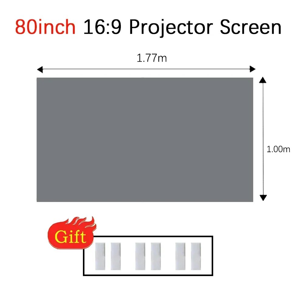 Портативный 4K проектор Grey 80inch