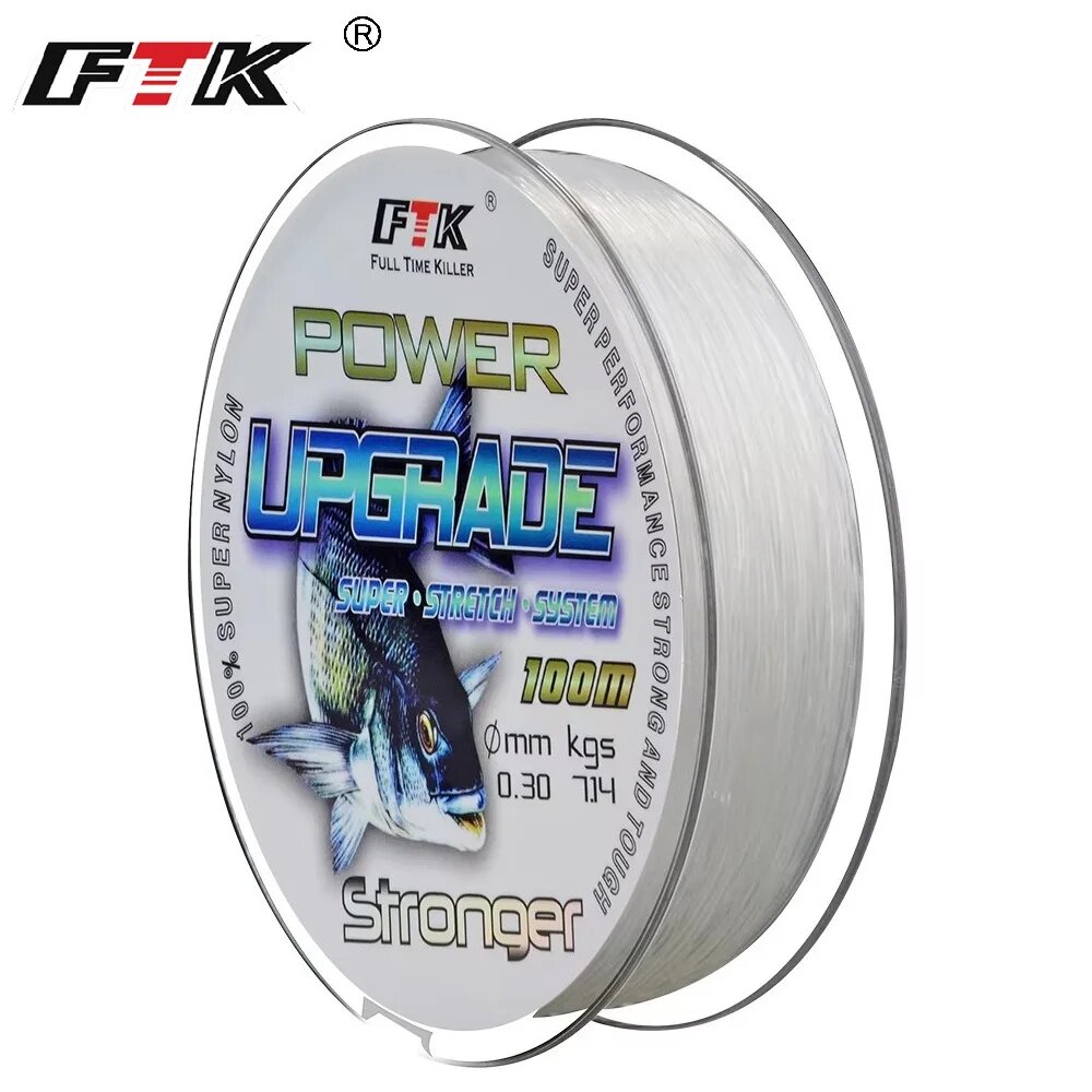 FTK нейлоновая леска для ловли карпа 4,136LB-34,32LB 0.8-0.14mm-4.136LB