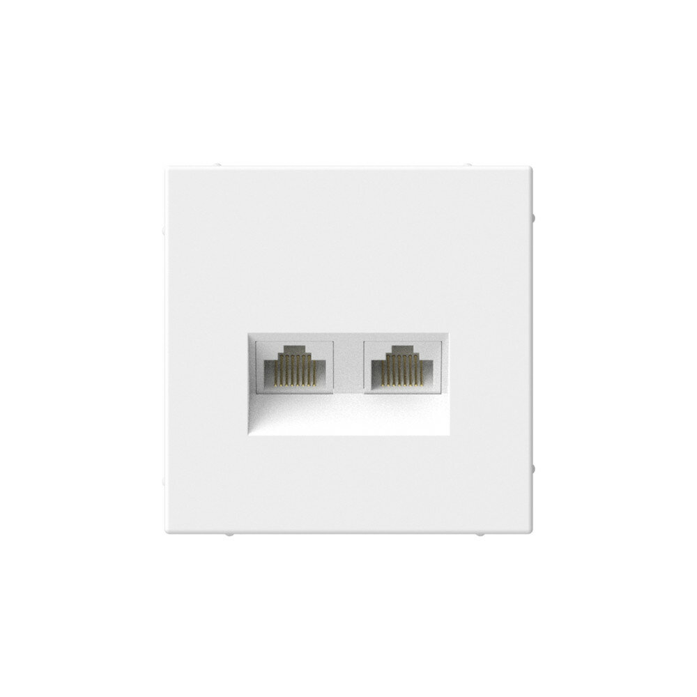 Systeme Electric ArtGallery Лотос Розетка двойная компьютерная RJ45+RJ45, кат. 5е, механизм, GAL001385