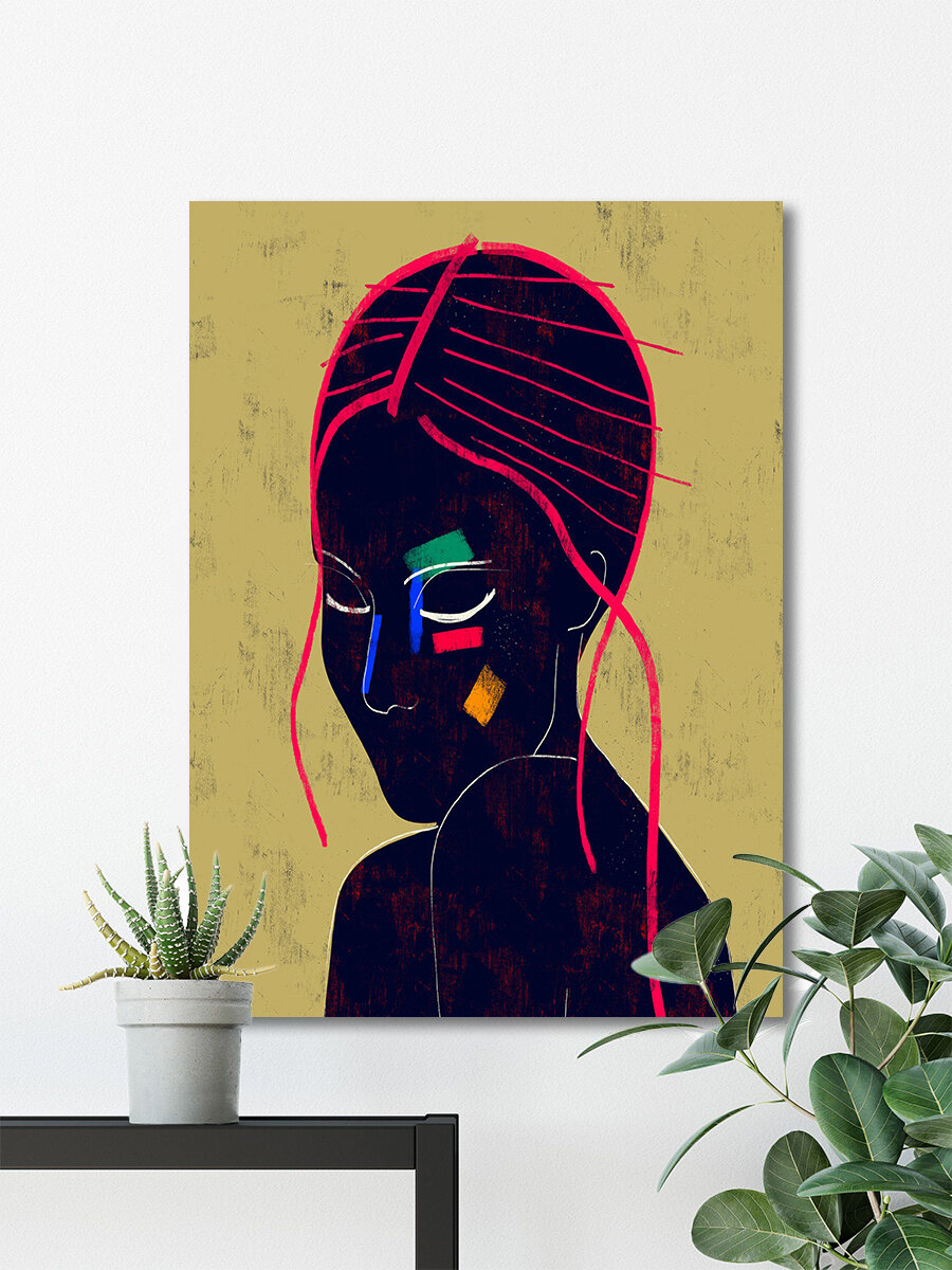 Лицо девушки / картина абстракция / в современный интерьер, модерн, 20х30 см.