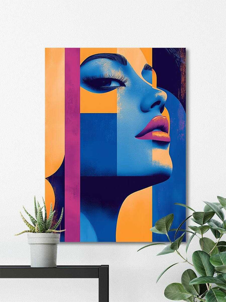Портрет девушки / Абстракция, Картина на холсте / на стену, 20х30 см.