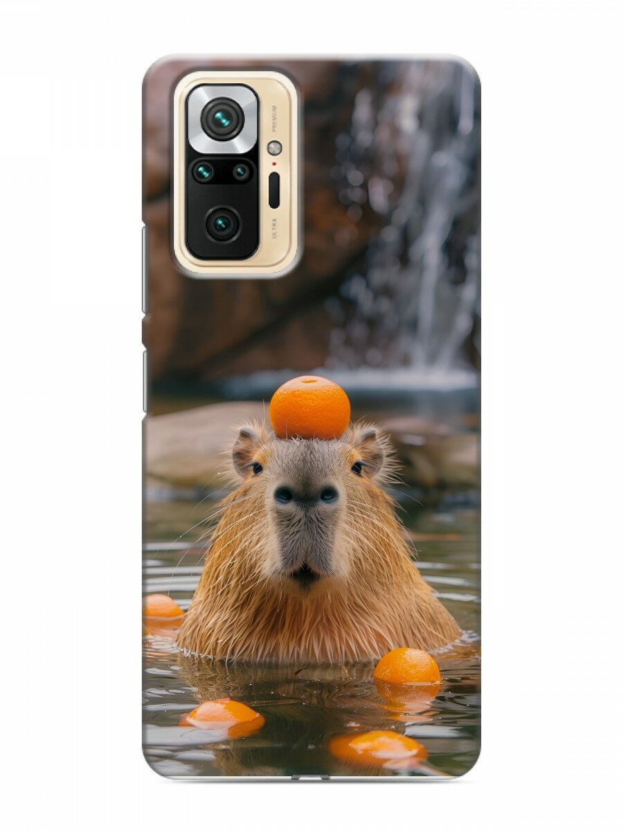 Чехол для Xiaomi RedMi Note 10 Pro с принтом Смешные капибары (Сяоми Редми Ноут 10 Про)