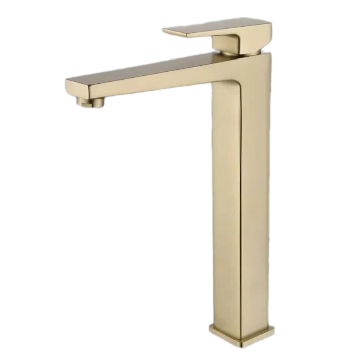 Высокий смеситель для раковины ванной комнаты KERN 1555 матовое золото
