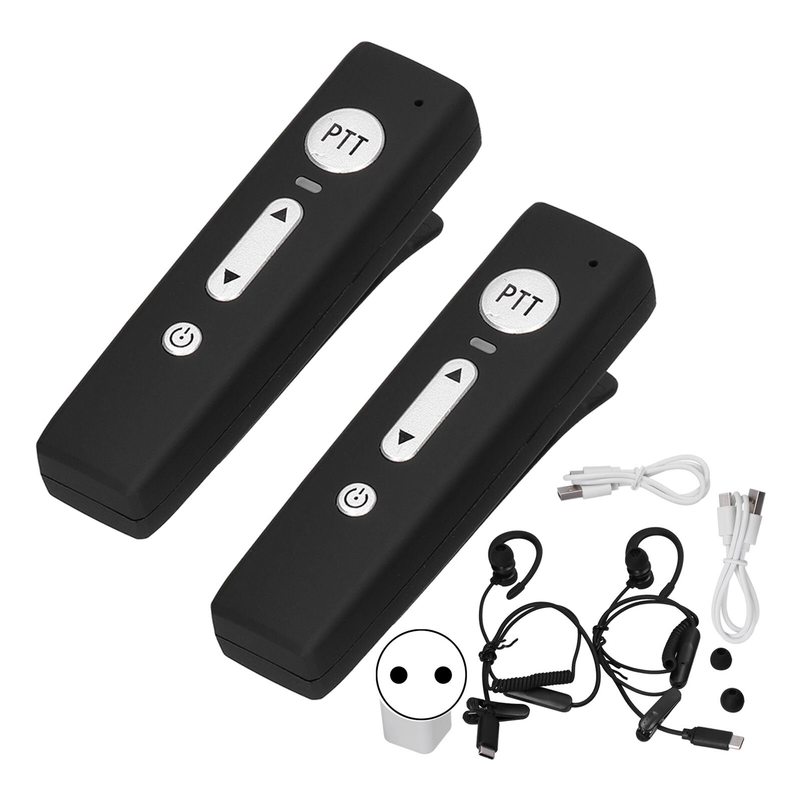 A01 Bluetooth Mini Walkie Talkies with Earphone Ultralight Wireless 5.0 Walky Talky Microphone 100 240VEU Plug