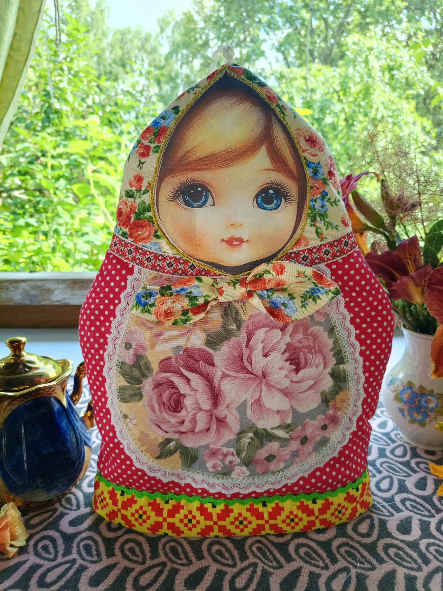 Грелка на чайник матрёшка "Алёнушка" , 30х40 см.