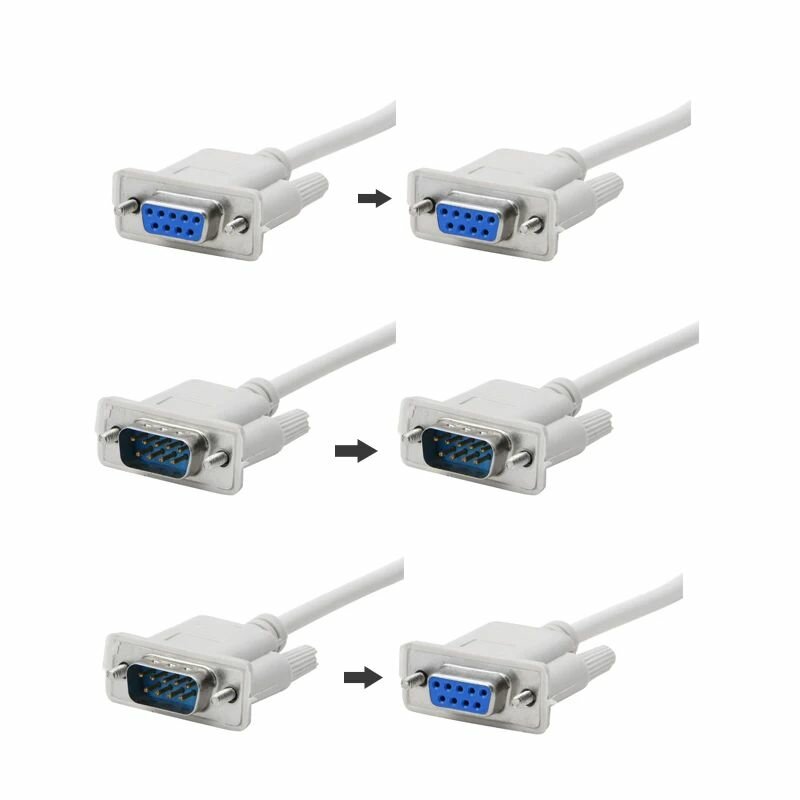 Последовательный кабель DB9, 9-контактный последовательный кабель RS232, переходник типа «папа-мама»/«папа-папа», удлинительный кабель для ПК, 9-контактный кабель-адаптер