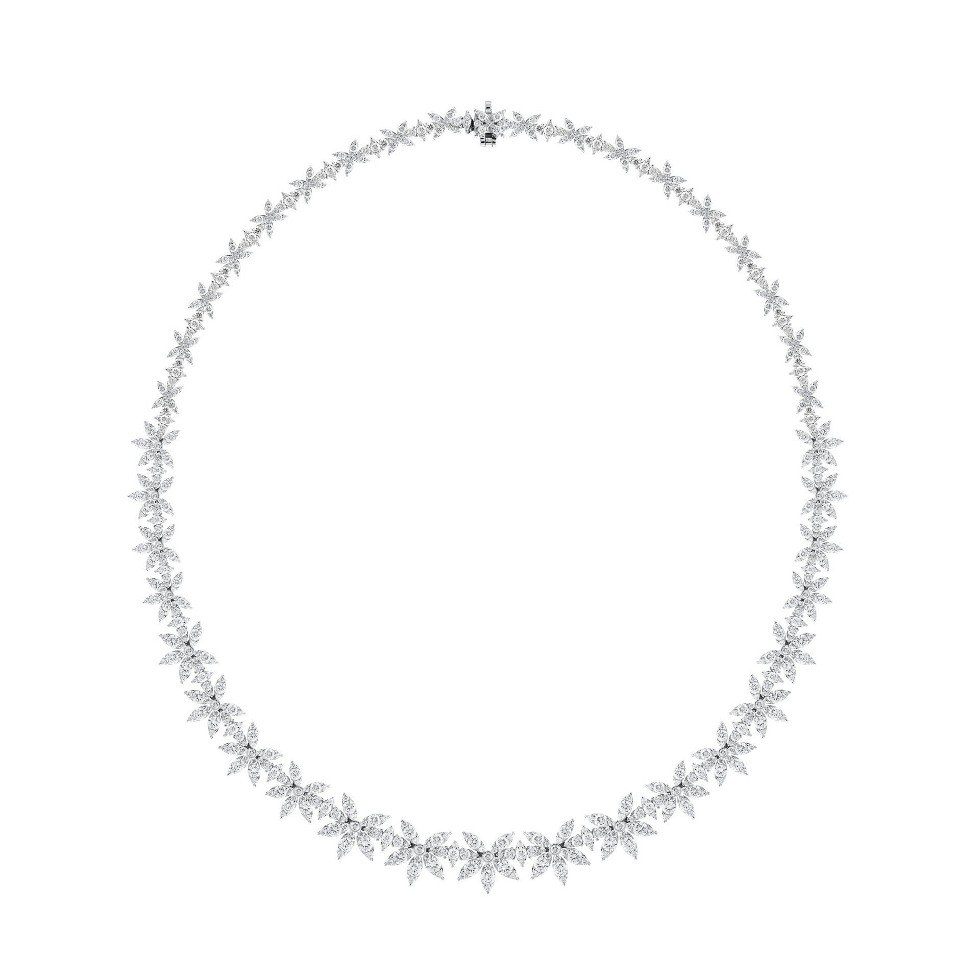 Колье, белое золото, 750 проба, родирование, бриллиант