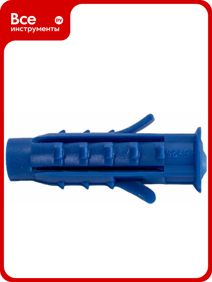 Распорный дюбель Чапай 6х25 шипы+усы, синие 1000шт - пакет Tech-Krep 111141, черный