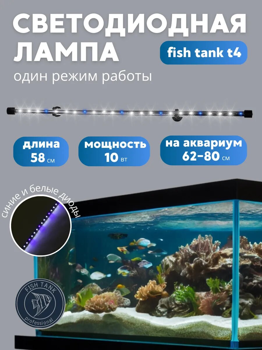 Светодиодный светильник для аквариума синий свет