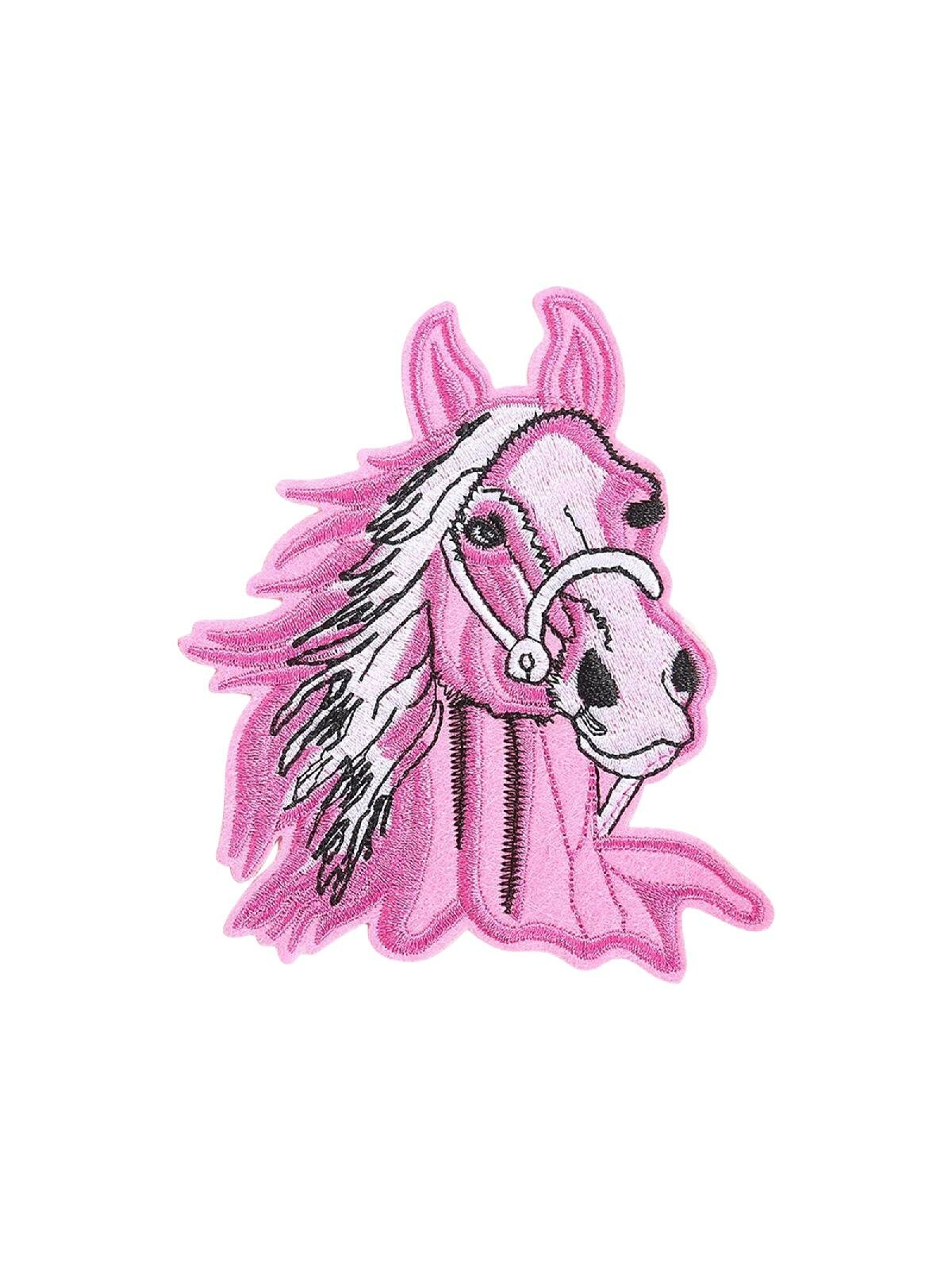 Животные вышитые патчи аппликация патчи пони лошадь глава утюг на патчи