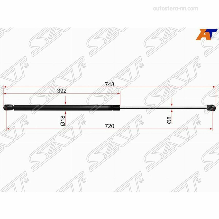 SAT ST4F0823359A Амортизатор капота Audi A6 04-10 / A6 allroad quattro 06-12 (Справа=Слева)