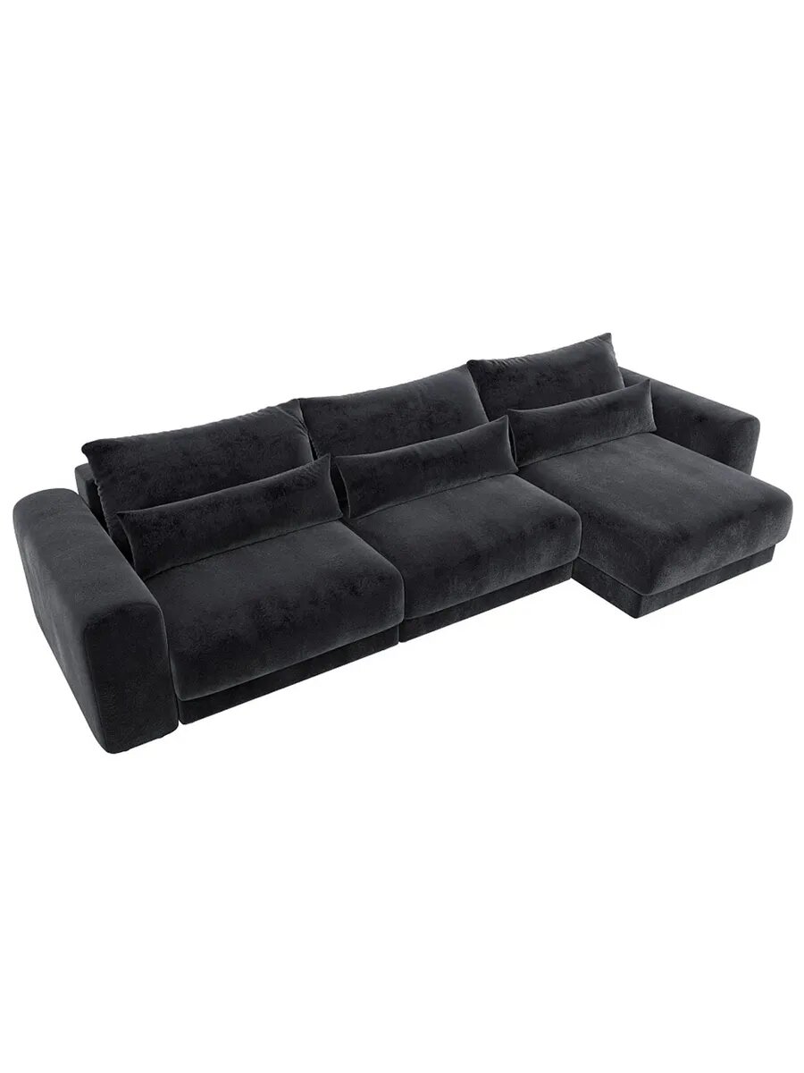 Большой угловой диван со спальным местом 300х163 см, пружинный матрас, ящик для белья, универсальный угол, велюр