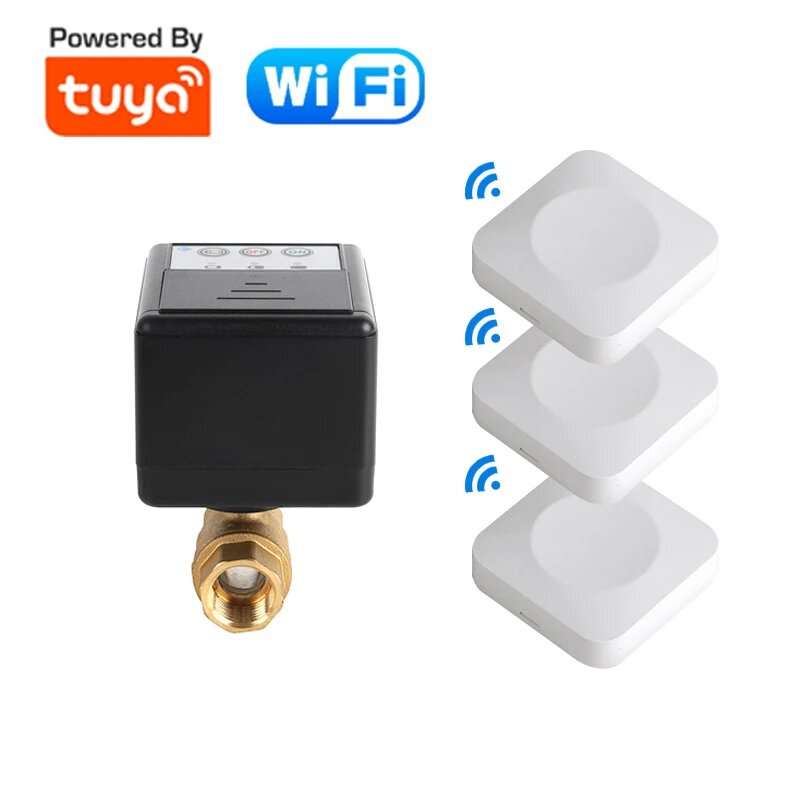 Беспроводной датчик утечки воды Tuya 3 шт. DN15 valve system