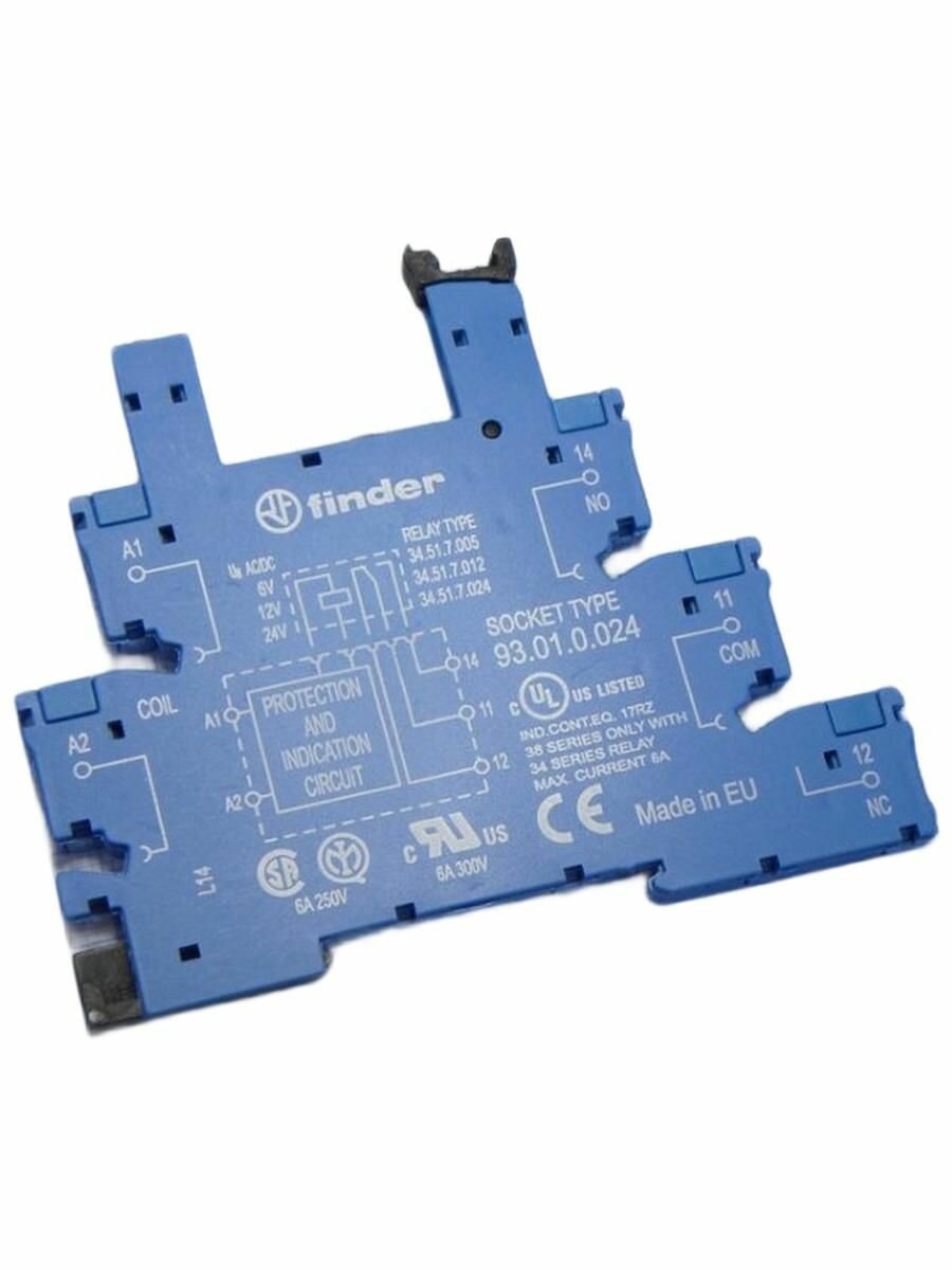 Розетка с винтовыми клеммами (с зажимной клетью) для реле 34 серии, питание 24В АС/DC FINDER