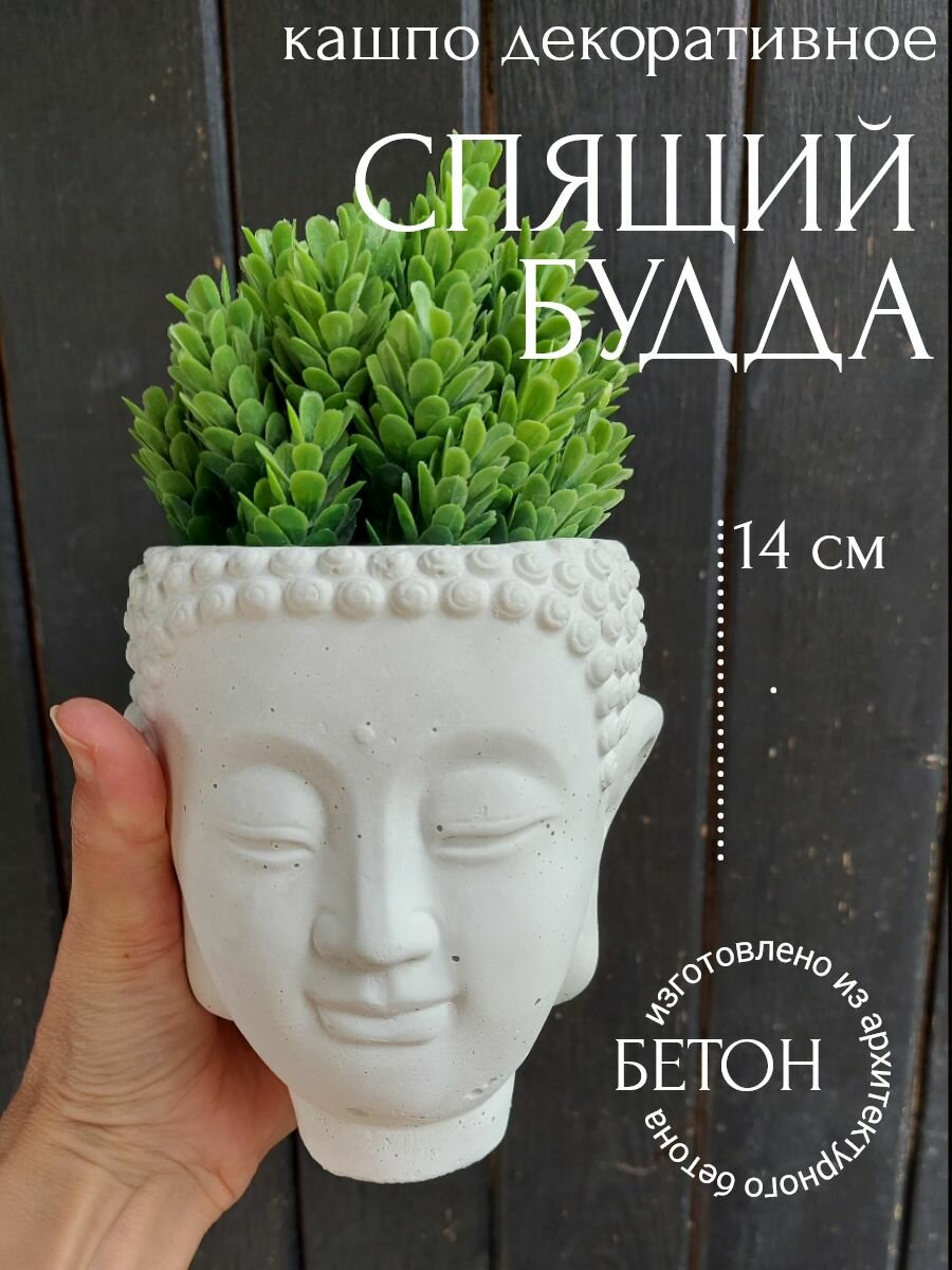 Кашпо спящий Будда из бетона