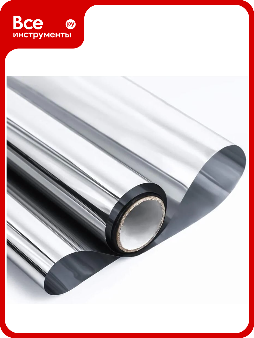 Светоотражающая статическая оконная пленка Delfa серебро ТМ5-Т01/S90, для защиты окон от проникновения яркого света