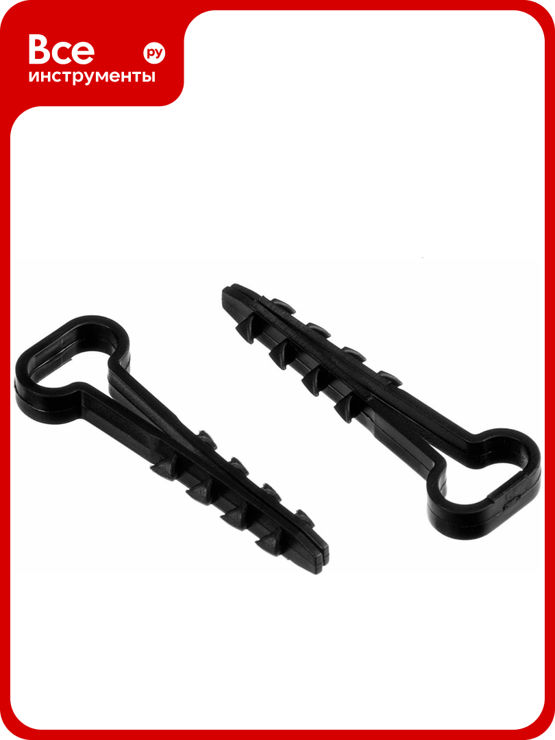 Дюбель-хомут DM PLAST 6-12 для плоского кабеля, чёрный 100шт dx6-12-1dm