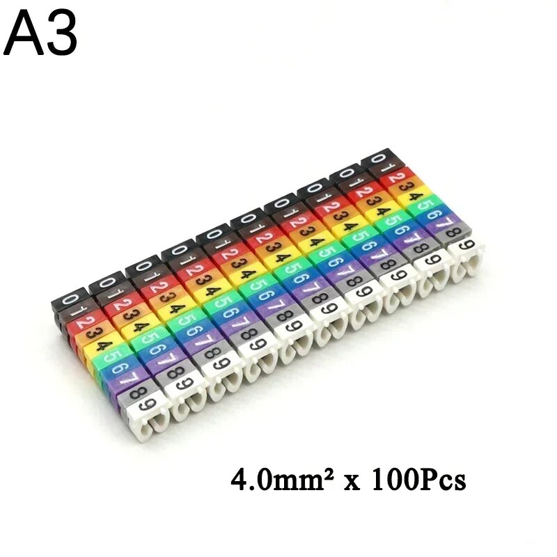 Маркер для нумерации проводов 0-9 4mm x 100pcs