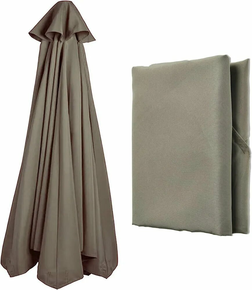 Садовый зонт,270см, светло-серый, светло-коричневый