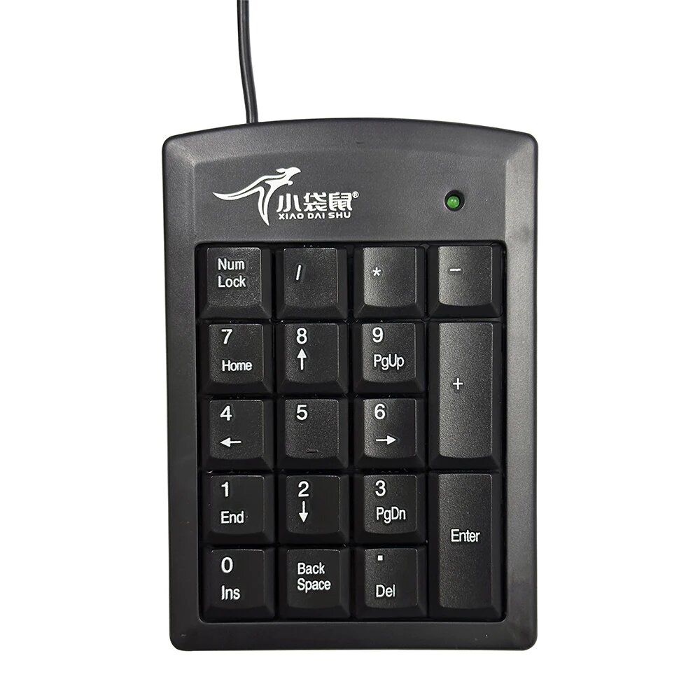 19-клавишная клавиатура PS/2, цифровая клавиатура, многофункциональный проводной калькулятор чисел для ноутбука