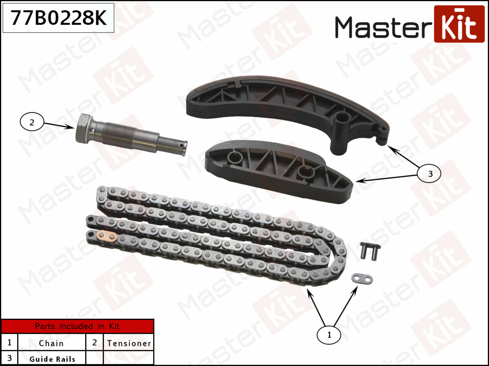 Комплект Цепи Грм Mercedes-Benz W246/W204/C207/W212/A207/X204/W221/W639/Sprinter 2143Cc Die(Masterkit 77B0228K) — фото 1