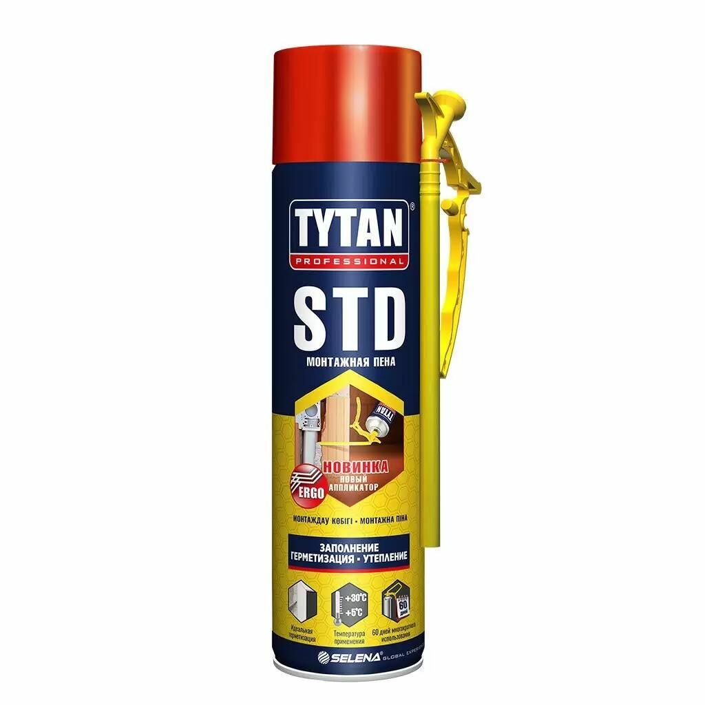 Пена монтажная Tytan Std эрго, бытовая, 28 л, 500 мл, летняя