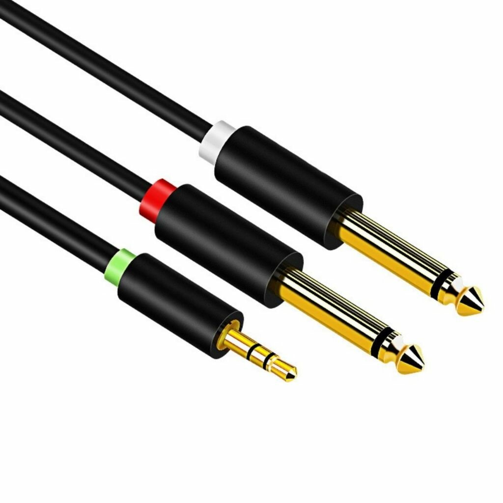 Аудиокабель с позолоченным интерфейсом от 3,5 мм до двойного 6,35 шумоподавлением и защитой помех-1,5 м