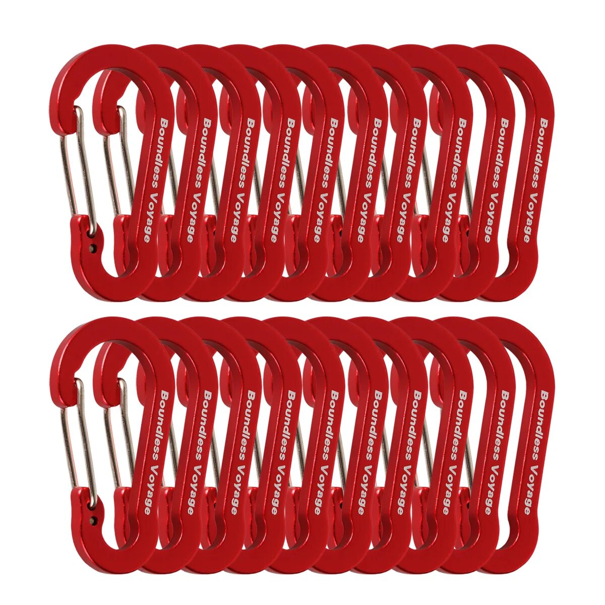 Карабины Boundless Voyage BVC01 Красный, Red-20pcs