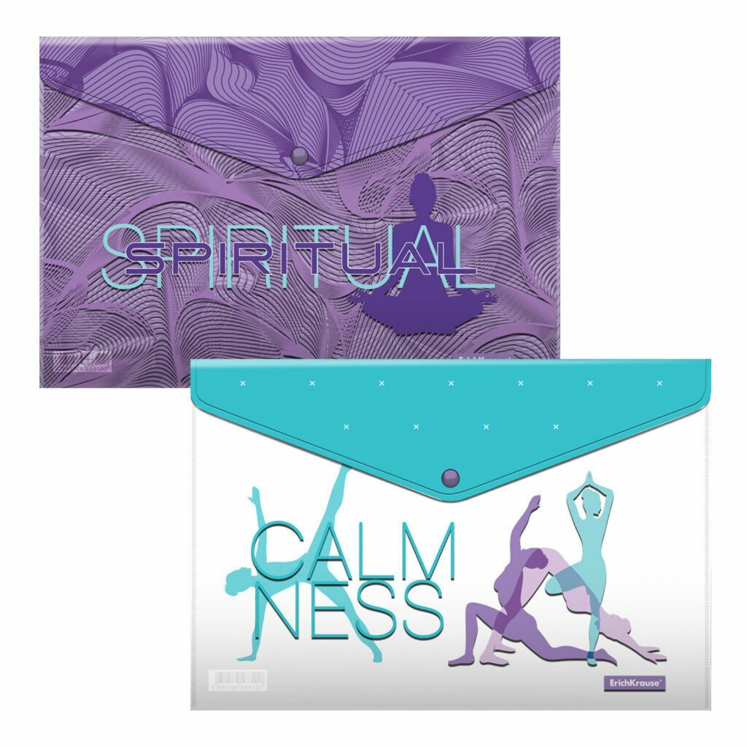 Набор из конвертов на кнопке А4 Meditation, (4шт. в уп. разных)