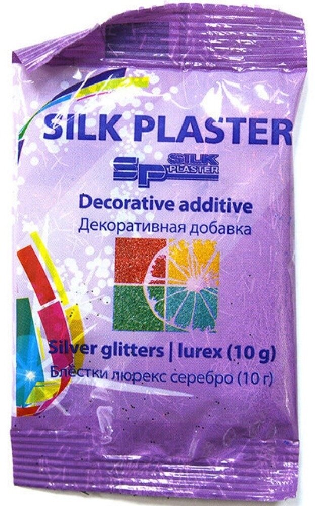 Блестки декоративные SILK PLASTER / Силк Пластер для жидких обоев и шелковой штукатурки, на полимерной основе, люрекс серебро, 10г / отделочные материалы