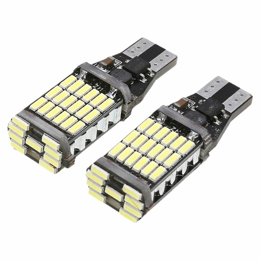 Светодиодные лампы T15 4014 для авто, 45 SMD высокояркие светильники для стоп-сигнала
