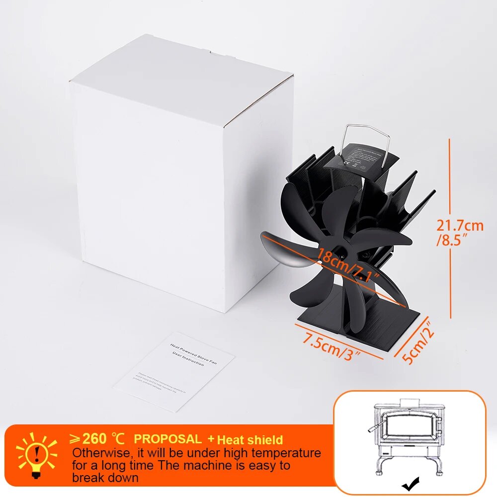 Эко-вентилятор для печи Stove Fan, 7 лопастей