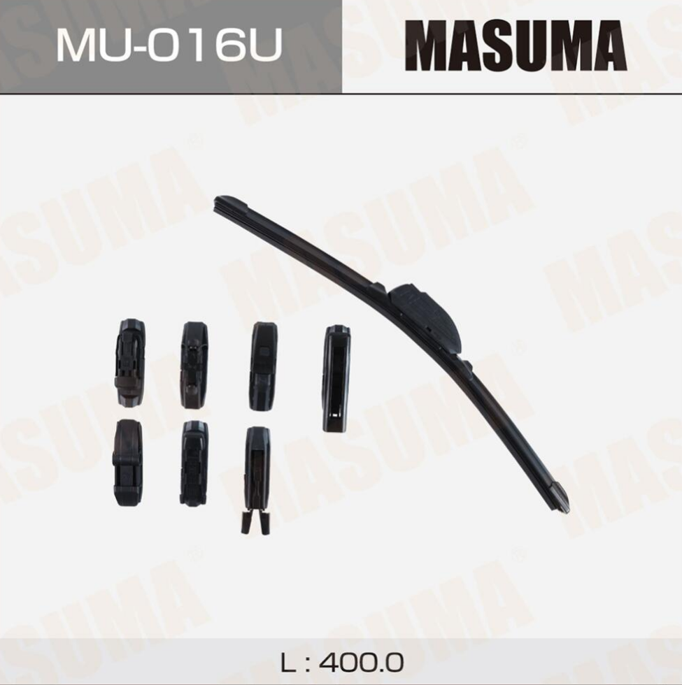 Щетка стеклоочистителя 400 мм бескаркасная 1 шт masuma nano graphite