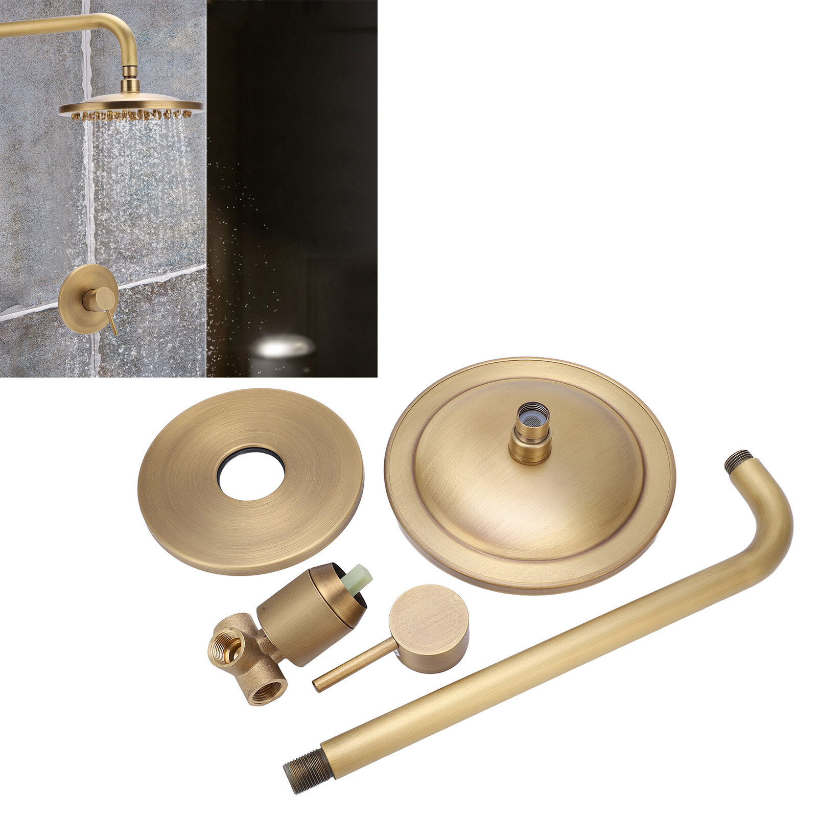 Набор для душа с водопадом, коррозионностойкая латунь, ретро-стиль, система смешивания холодной и горячей воды, дождевой душ для ванной комнаты