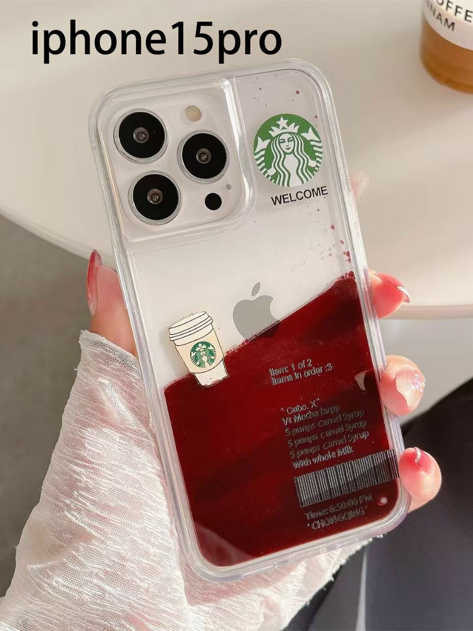 Чехол Soft Touch Liquid Sand, для iPhone 15, светящийся, защита от ударов, TPU+PC, голубой