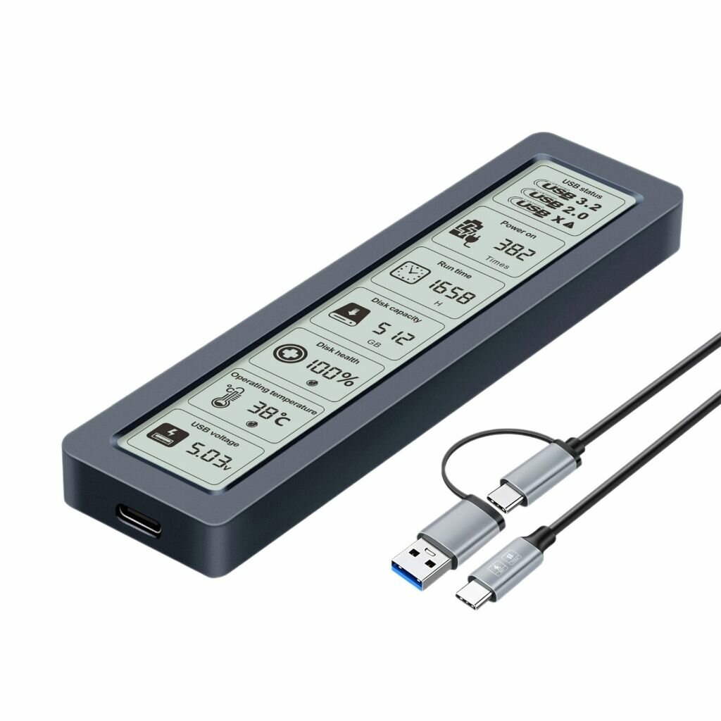 Безинструментальная установка внешний SSD корпус с дисплеем для мониторинга в реальном времени USB 3.2 10Gbps скорость алюминиевая рамка охлаждения