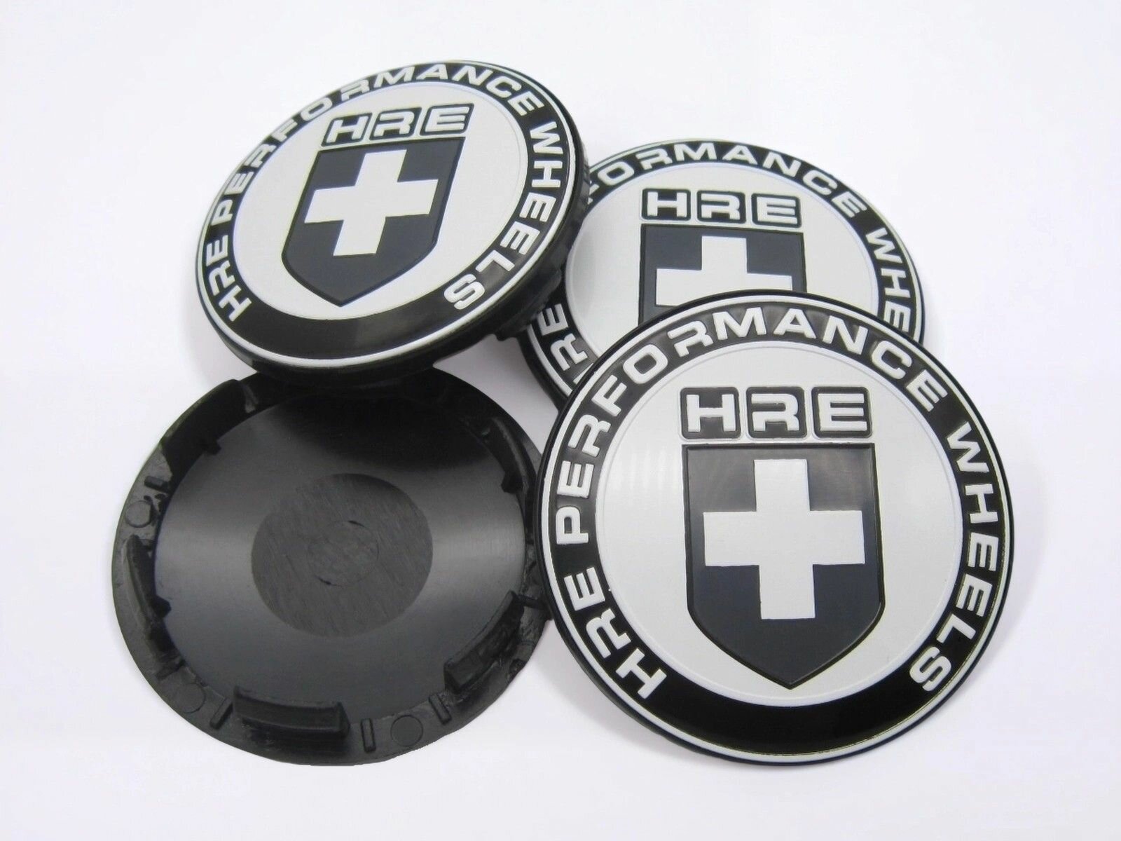 Колпачки заглушки на литые диски КиК HRE монохром 62/55/10, комплект 4 шт.