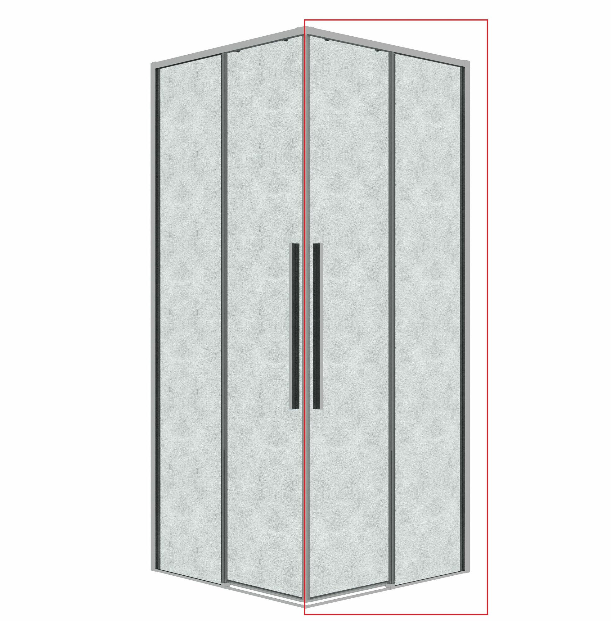 1/2 душевого ограждения Grossman Galaxy 1/2. K33.01.11.10.02 (110х195) хром, стекло шиншилла, 1 место
