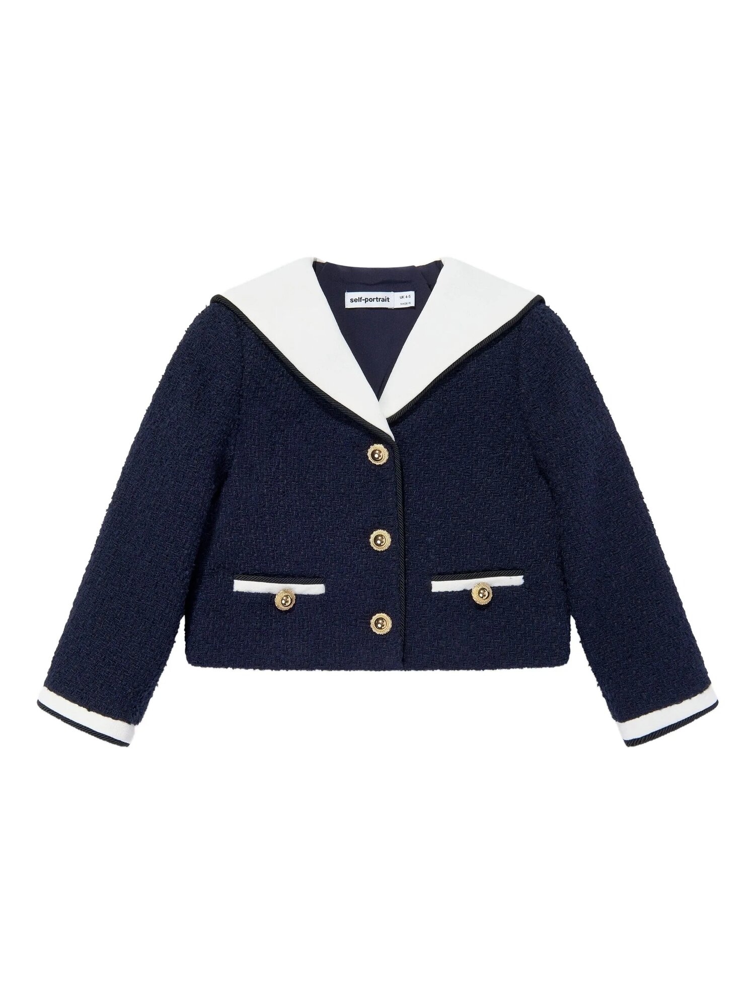 Пиджак Sailor-collar tweed jacket