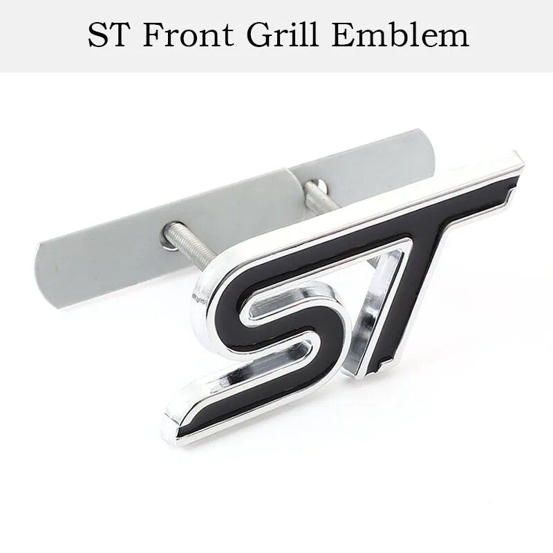 3D Автомобильная наклейка ST эмблема значок Передняя Крышка Гриль наклейки для Ford ST Focus2 Focus3 Fiesta Ecosport Mondeo Fiesta Kuga MK2 MK3 MK4 Black ST