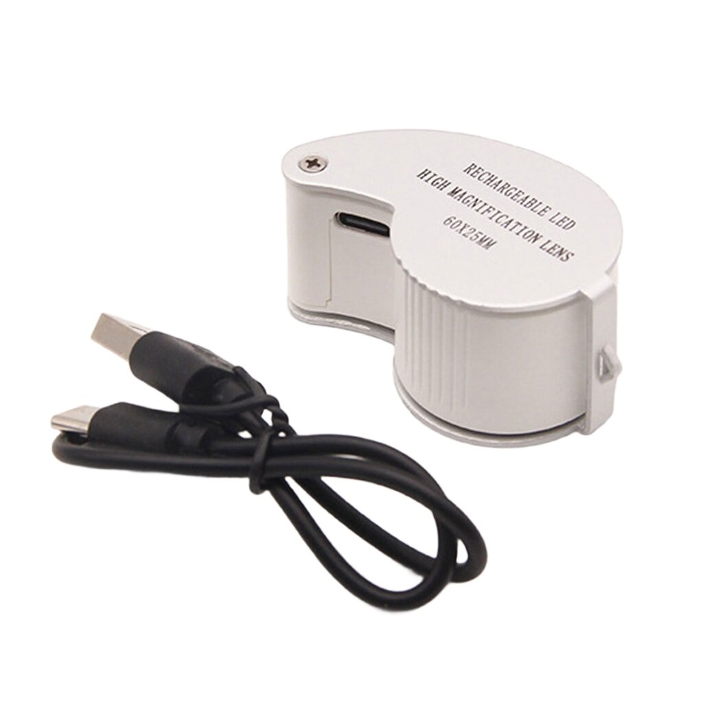 40-кратная/ 60-кратная увеличительная линза, перезаряжаемая лупа для глаз, портативная лупа со светодиодной подсветкой для осмотра ювелирных изделий и монет