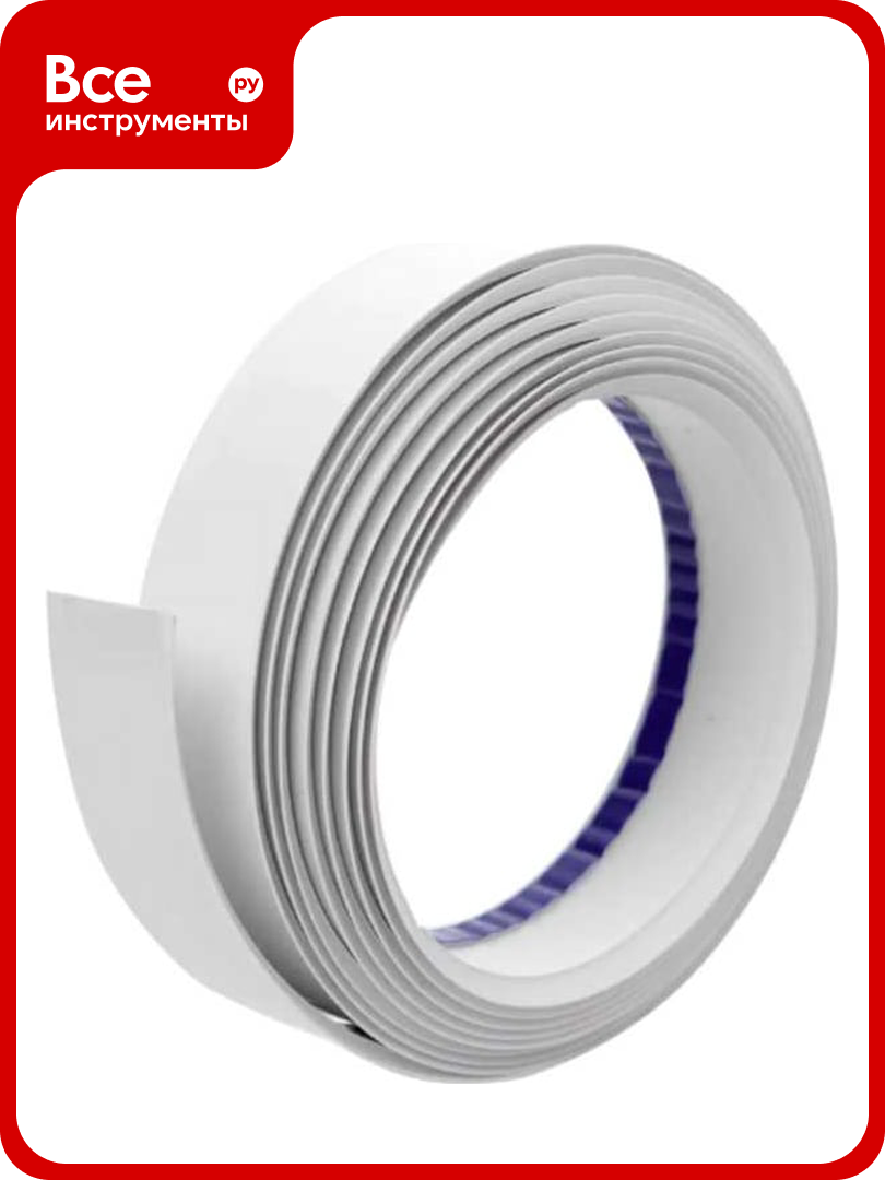 Нащельник самоклеящийся Липлент белый из ПВХ, универсальное решение для уплотнения и герметизации оконных проёмов