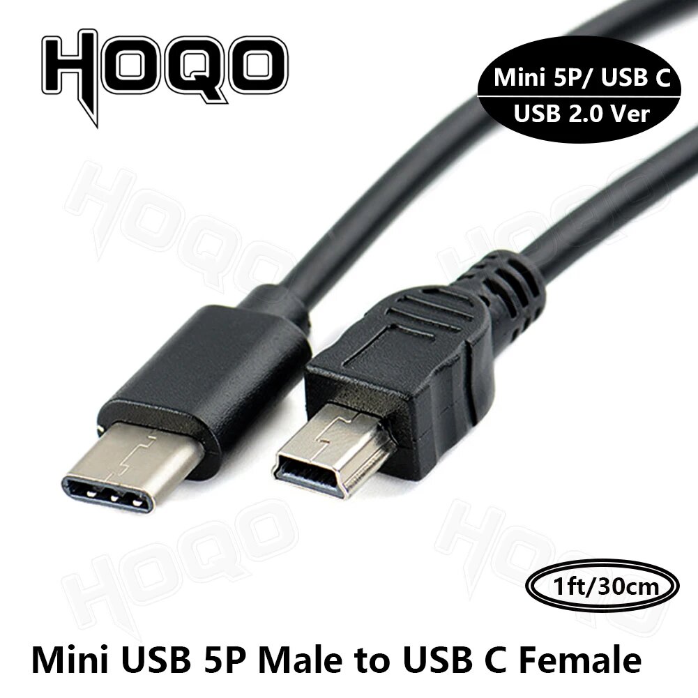 HOQO Адаптер USB C на Mini USB Mini M2CM-1ft