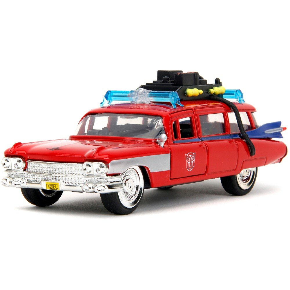 Модель автомобиля Jada Toys Hollywood Rides Ghostbusters Ecto-1 (Transformers Optimus Prime Graphics) (Glossy Red) (1:32) 35863