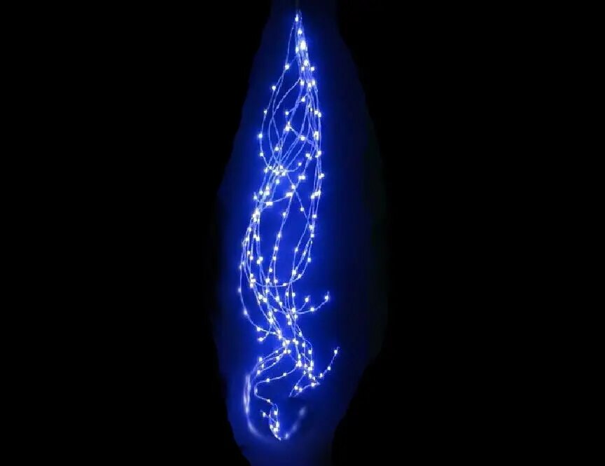 Электрогирлянда конский хвост, 350 синих mini-LED ламп, 21*1.5+1.5 м, 12V, провод-проволока, BEAUTY LED