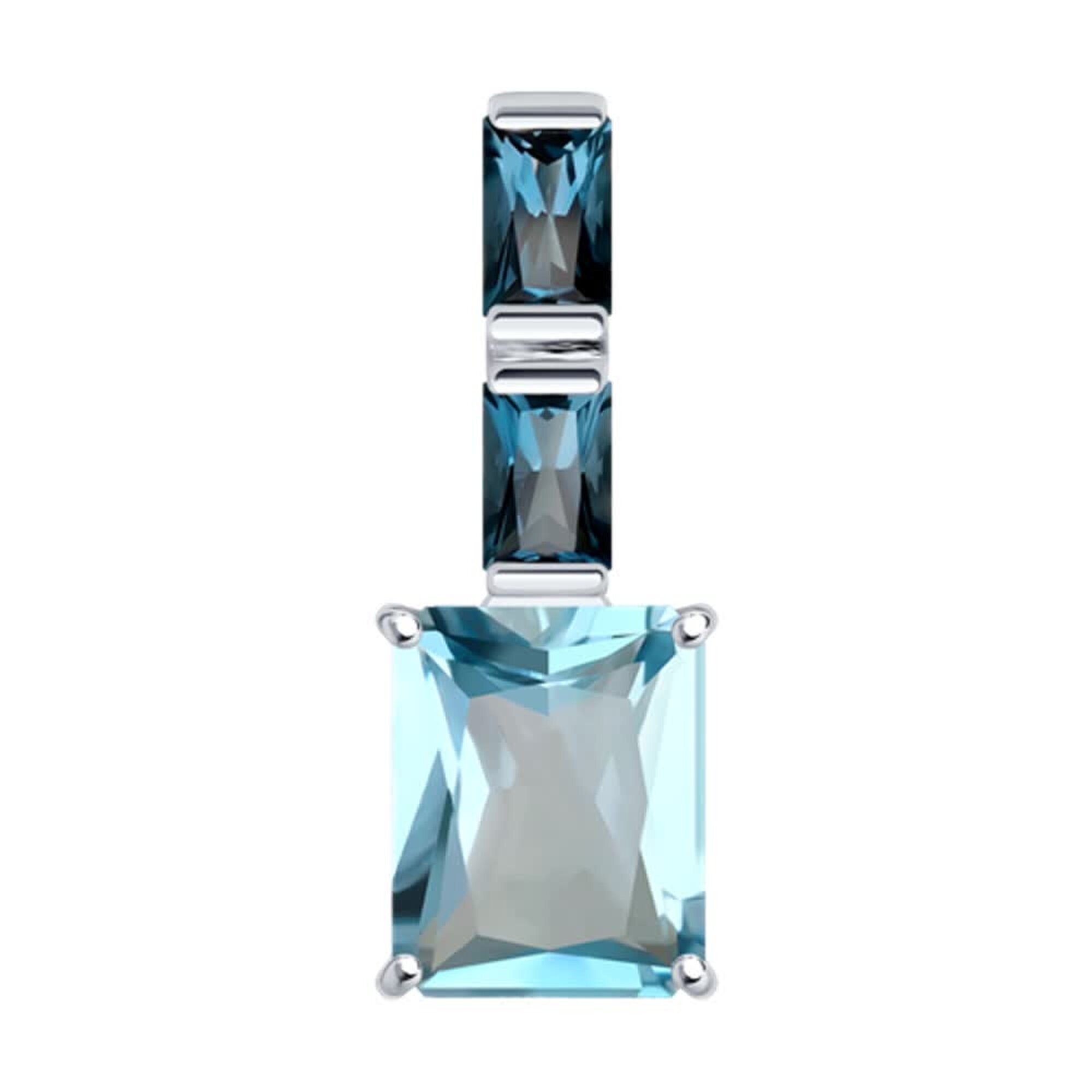 Подвеска, белое золото, 585 проба, топаз, Лондон топаз