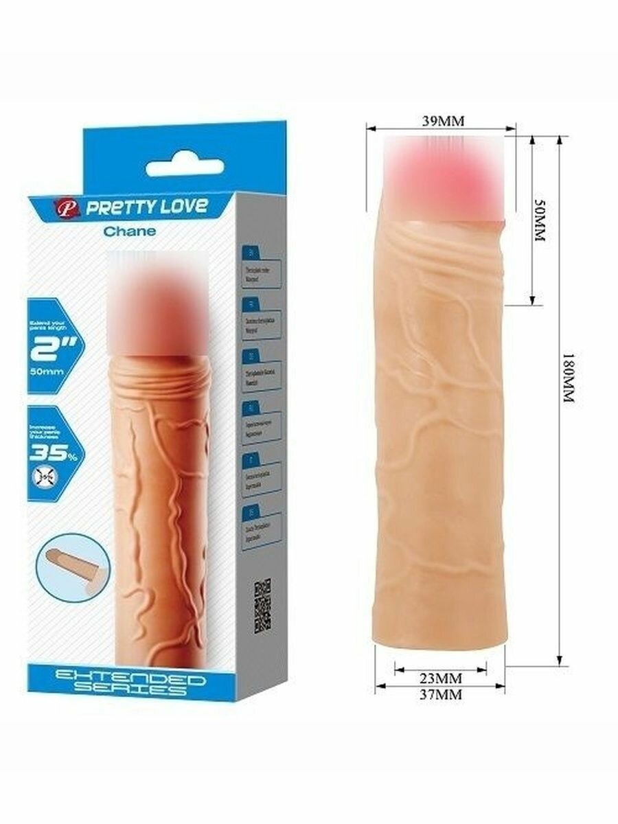Насадка на член, Pretty Love, Насадка на член для секса, 18 см