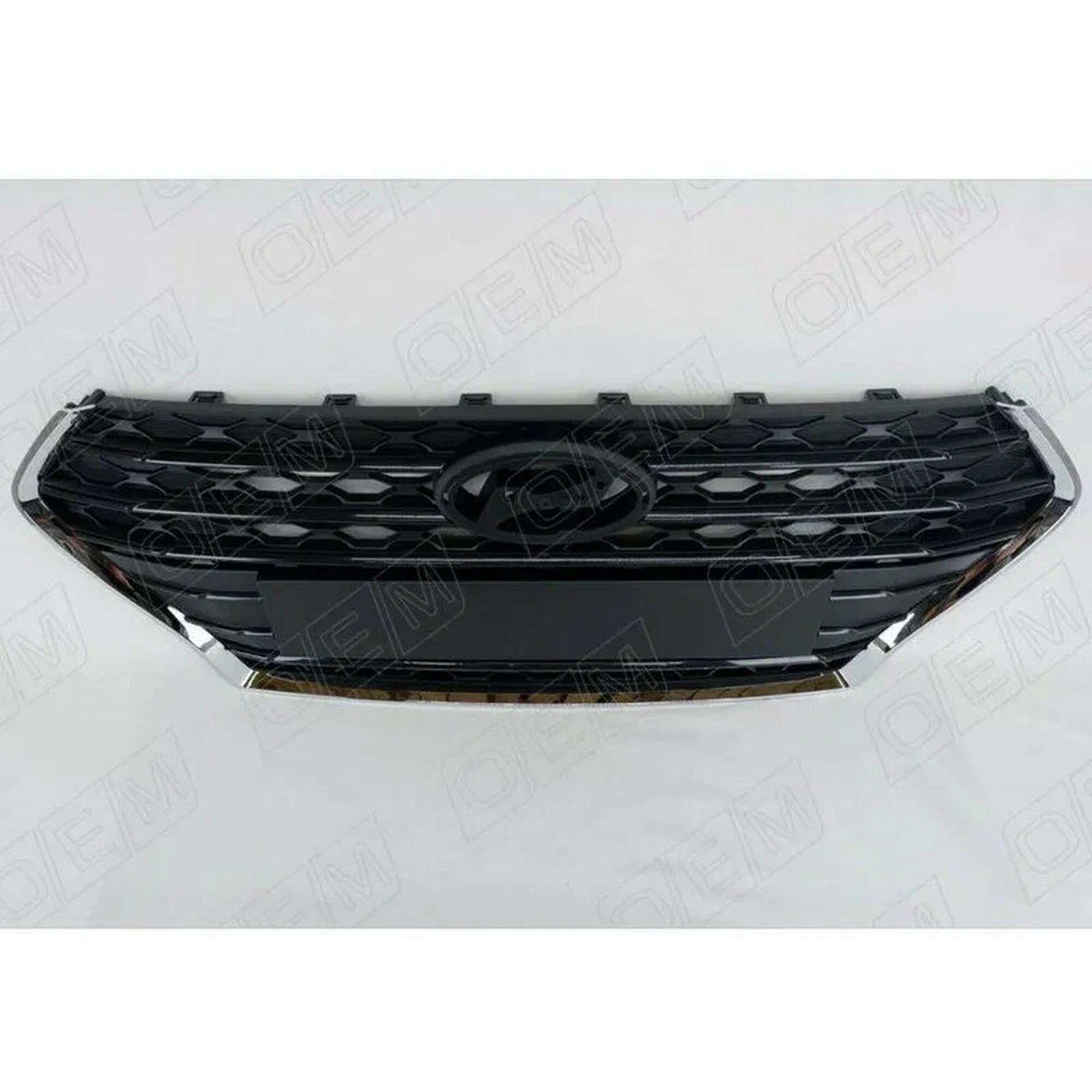 Решетка радиатора OEM3038, для Hyundai Solaris, ABS пластик, черная